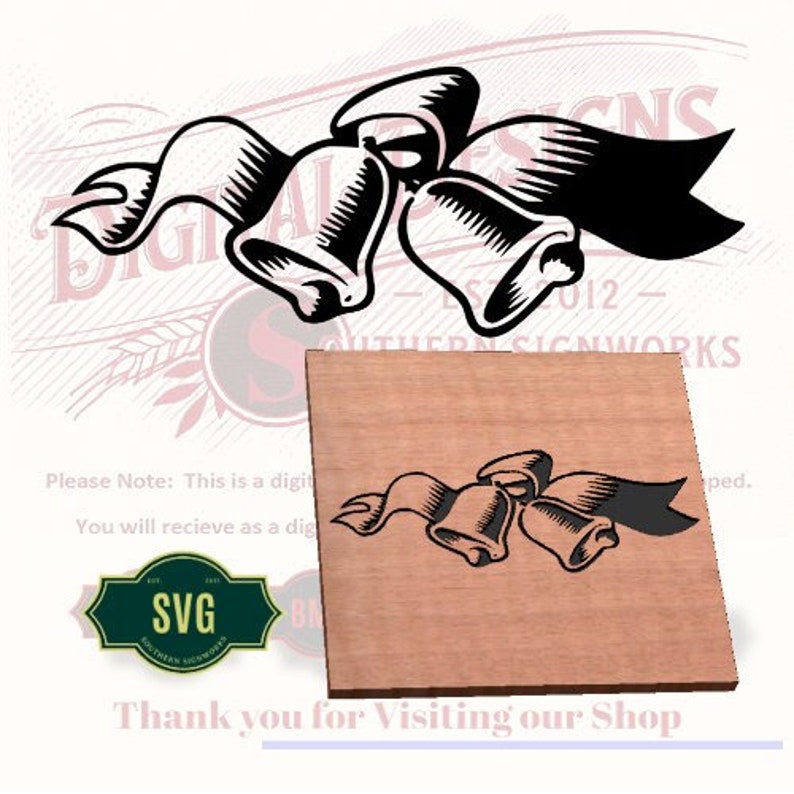 Wedding Bells SVG File – CNC Router & Laser Cut Design (digital ...