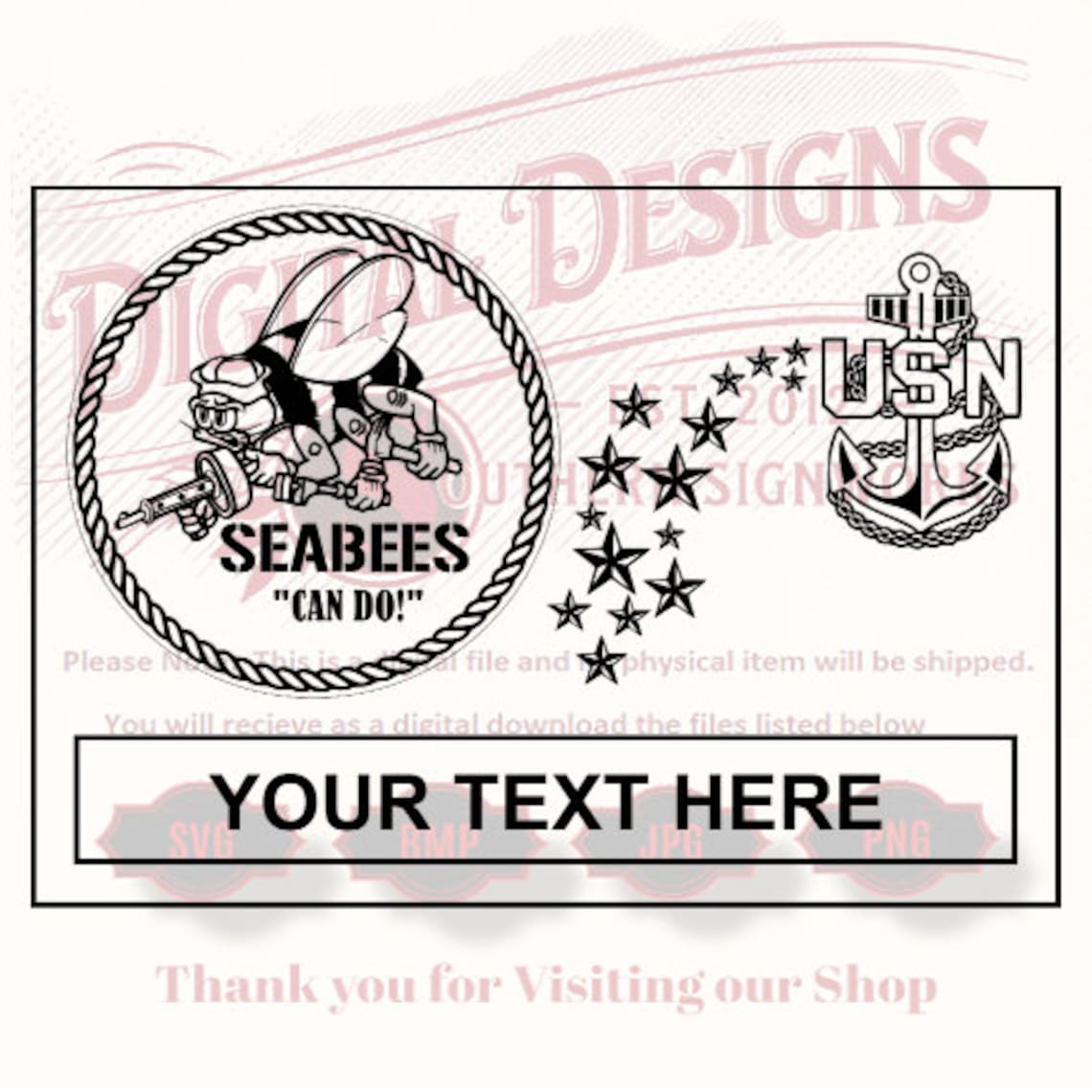 US Navy Seabee Sign SVG Files for Cnc Router and Laser - Etsy