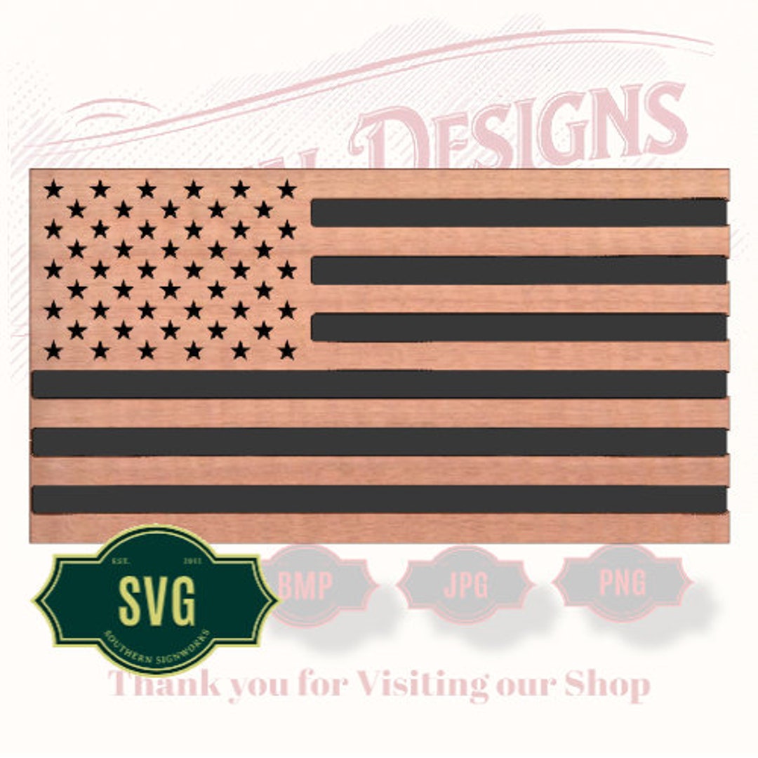 Flag for CNC and Engraving Machines - SVG and DXF File Included ...