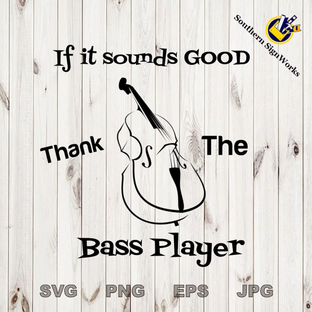 Music Sign - Bluegrass Bass Player - SVG Files for Laser Engraving and ...