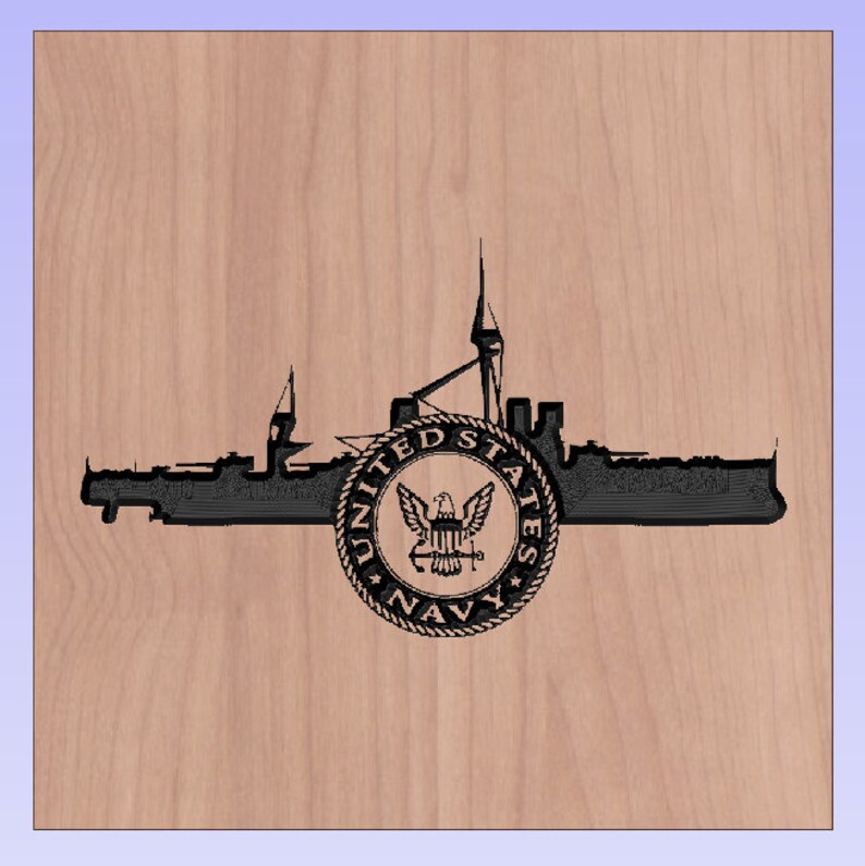 Navy Ship With Embllem - SVG Files for Laser Engraving, Vinyl Cutting ...