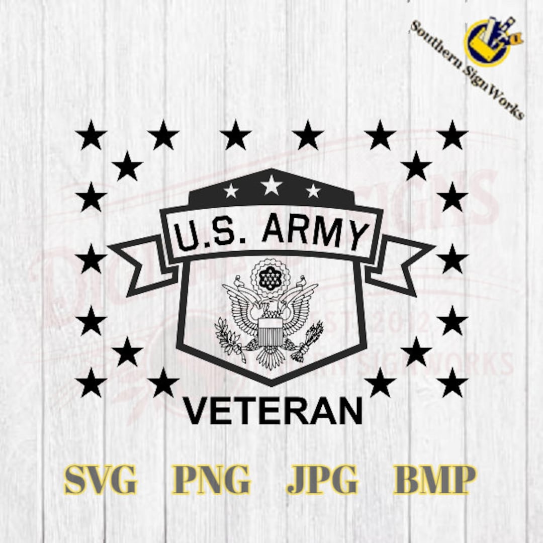 Army Veteran With Stars SVG Files for Laser Engraving and Cnc Router - Etsy