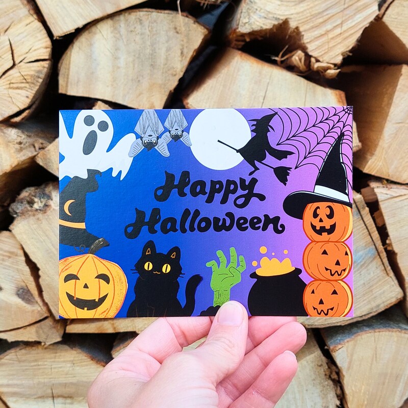 Halloween Postcards - Etsy