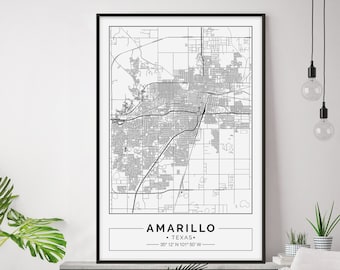 Amarillo Poster Map | Etsy