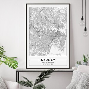 Sydney NSW Map Print Sydney Map Poster Sydney Wall Art - Etsy