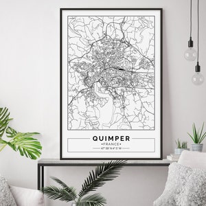 Quimper Map Print Quimper Map Poster Quimper Wall Art - Etsy