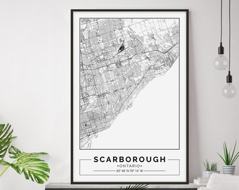 Scarborough Map Art - Etsy