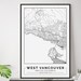 West Vancouver Map Print West Vancouver Map Poster West - Etsy