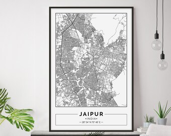 Jaipur Map Poster | Etsy