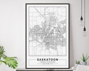 Saskatoon Map Art - Etsy