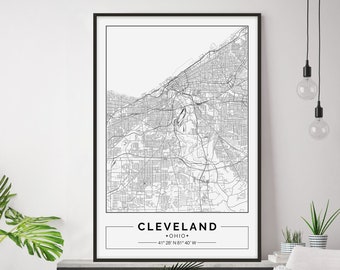Cleveland Map Poster | Etsy