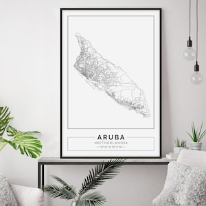 Aruba Map Print Aruba Map Poster Aruba Wall Art Aruba - Etsy