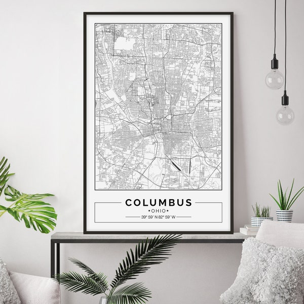 Columbus Map - Etsy