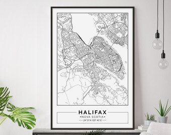 Halifax Map Poster | Etsy