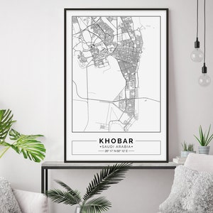 Khobar Map Print Khobar Map Poster Khobar Wall Art Khobar - Etsy