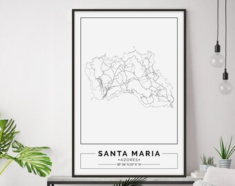 Santa Maria Map | Etsy