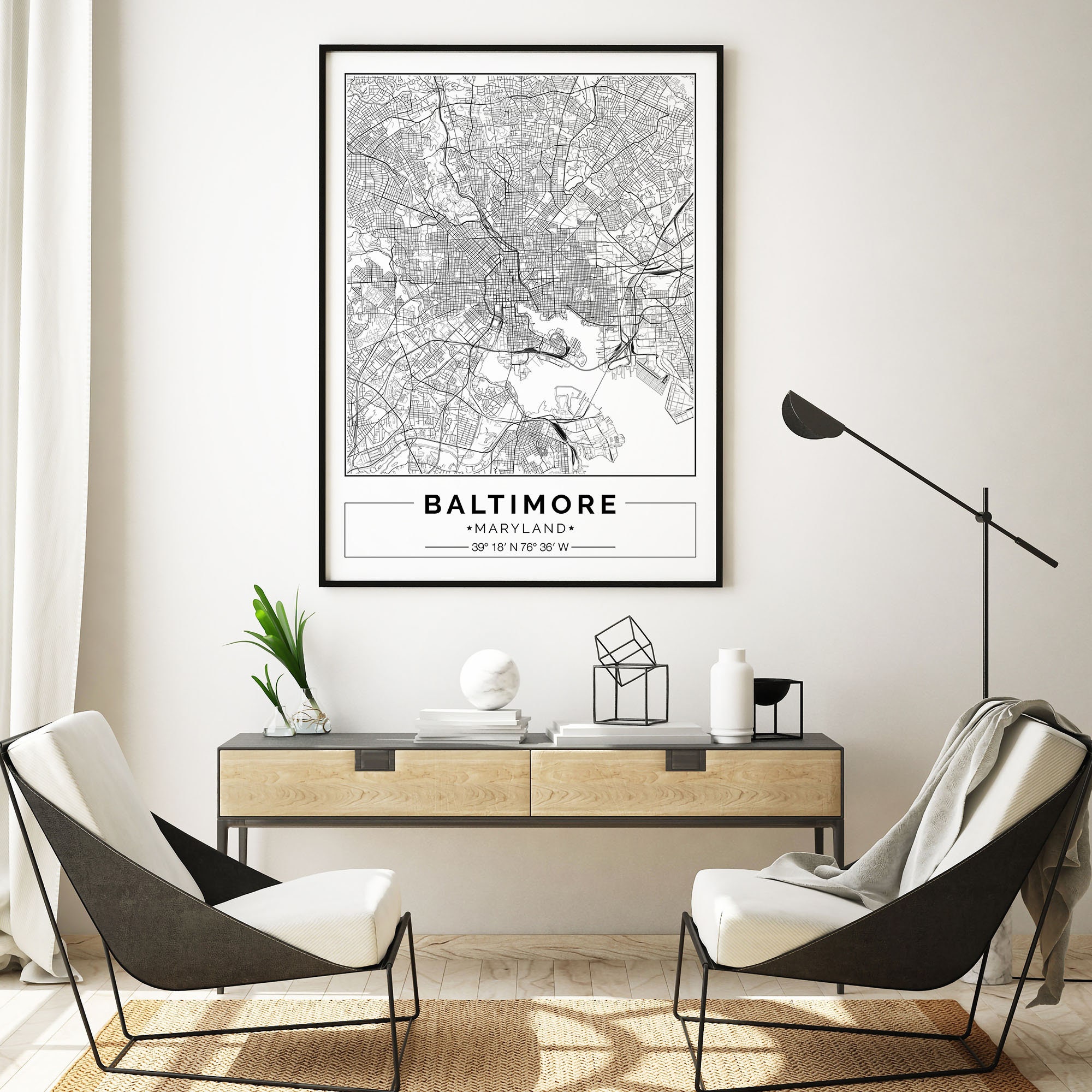 Baltimore Map Print Baltimore Map Poster Baltimore Wall Art - Etsy