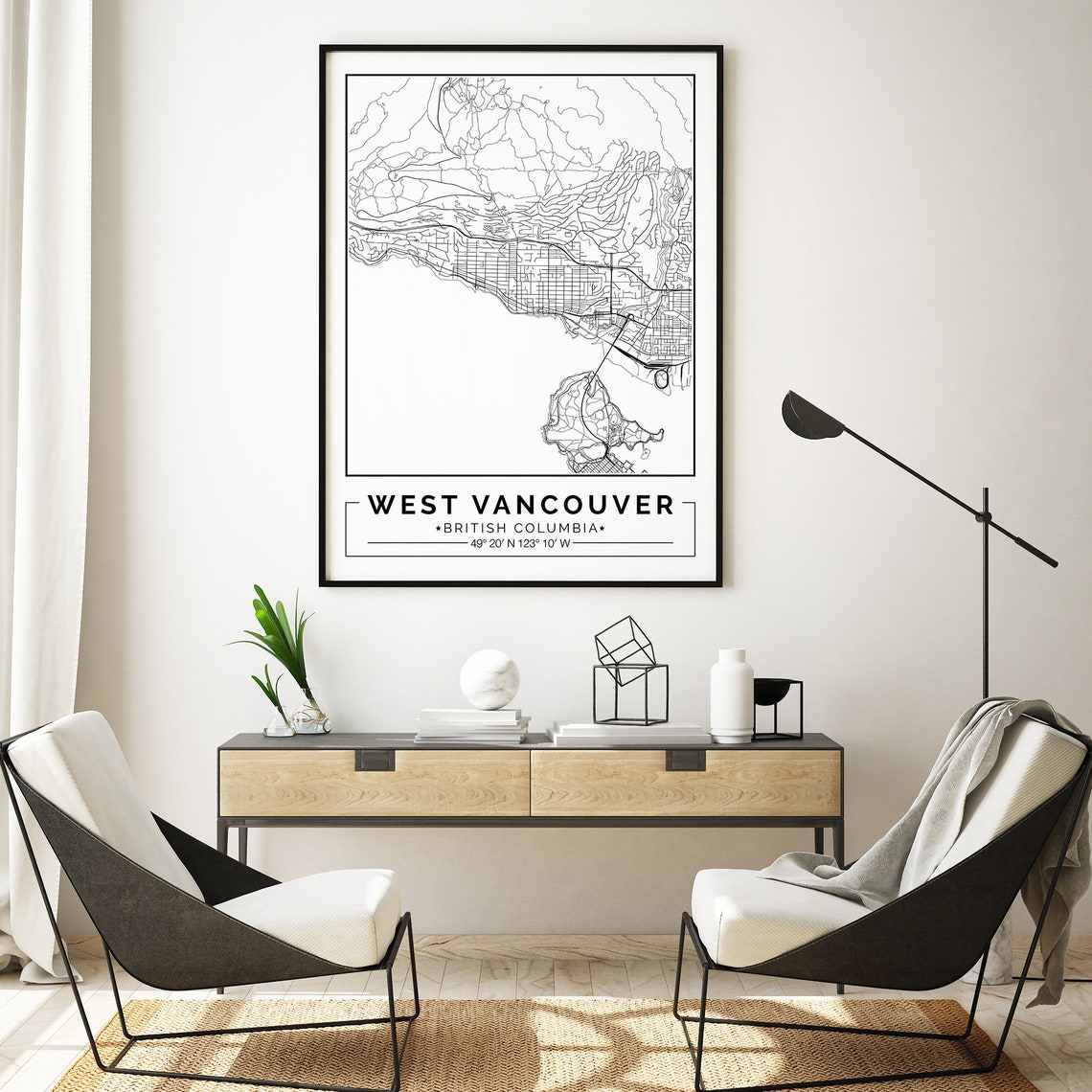 West Vancouver Map Print West Vancouver Map Poster West - Etsy