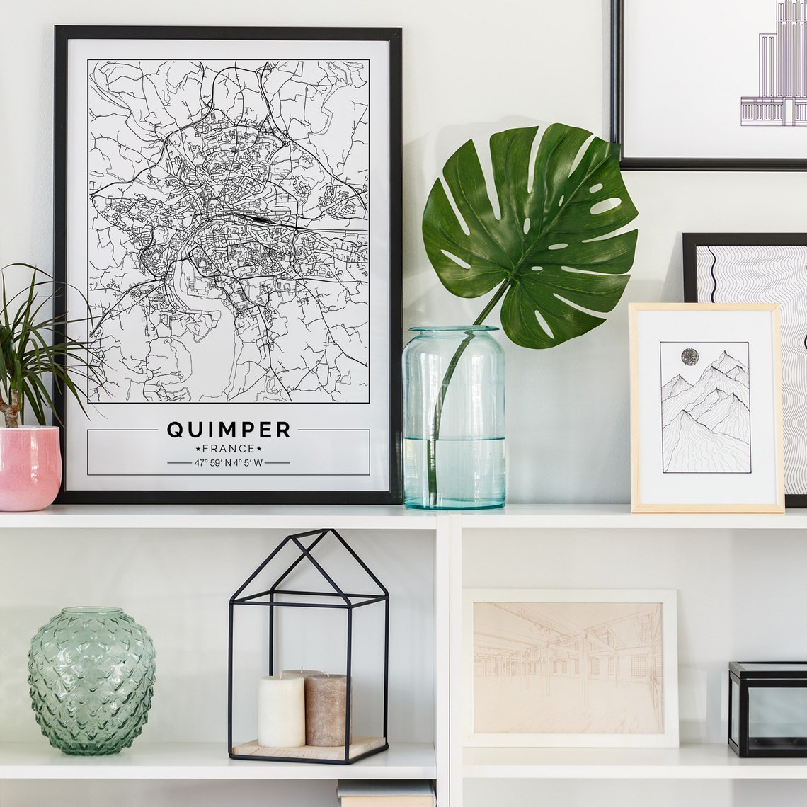 Quimper Map Print Quimper Map Poster Quimper Wall Art | Etsy