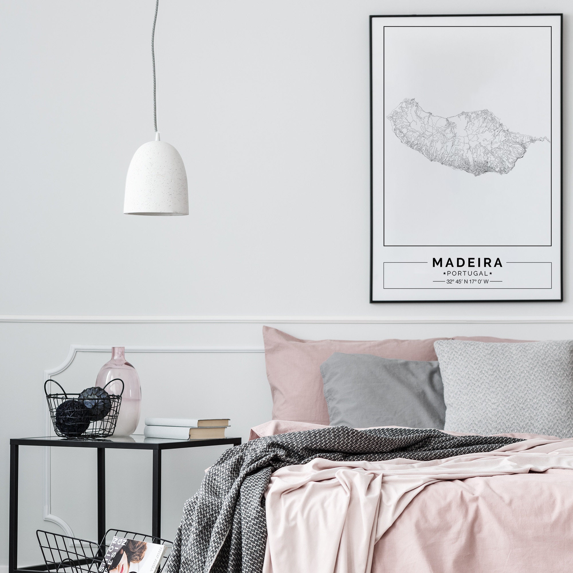 Madeira Map Print Madeira Map Poster Madeira Wall Art | Etsy