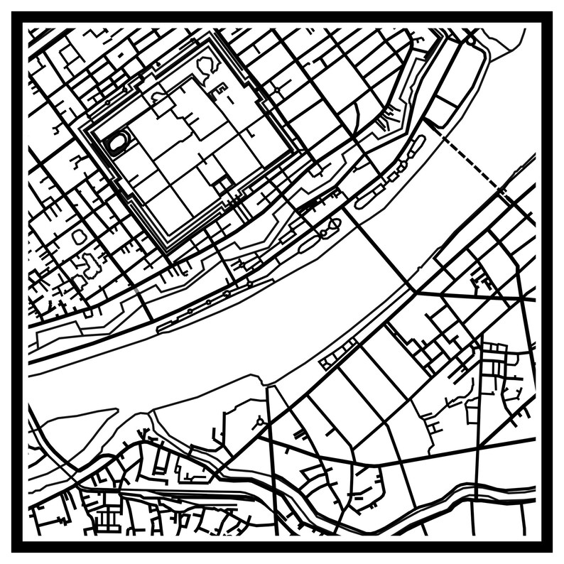 Hue Map Print Hue Map Poster Hue Wall Art Hue Vietnam Art - Etsy