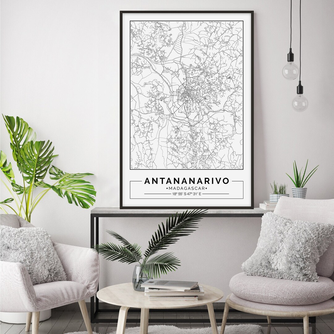 Antananarivo Map Print Antananarivo Map Poster Antananarivo - Etsy