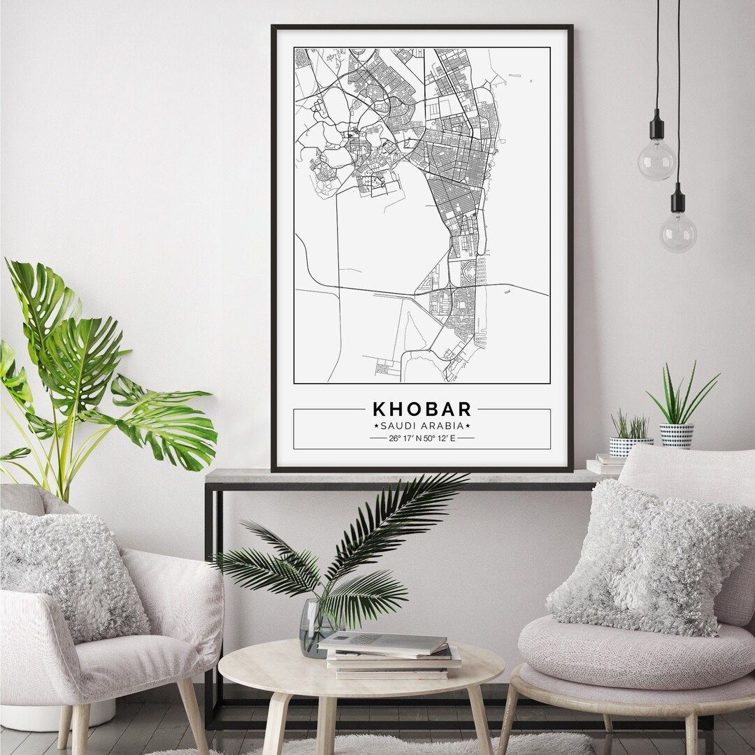 Khobar Map Print Khobar Map Poster Khobar Wall Art Khobar - Etsy