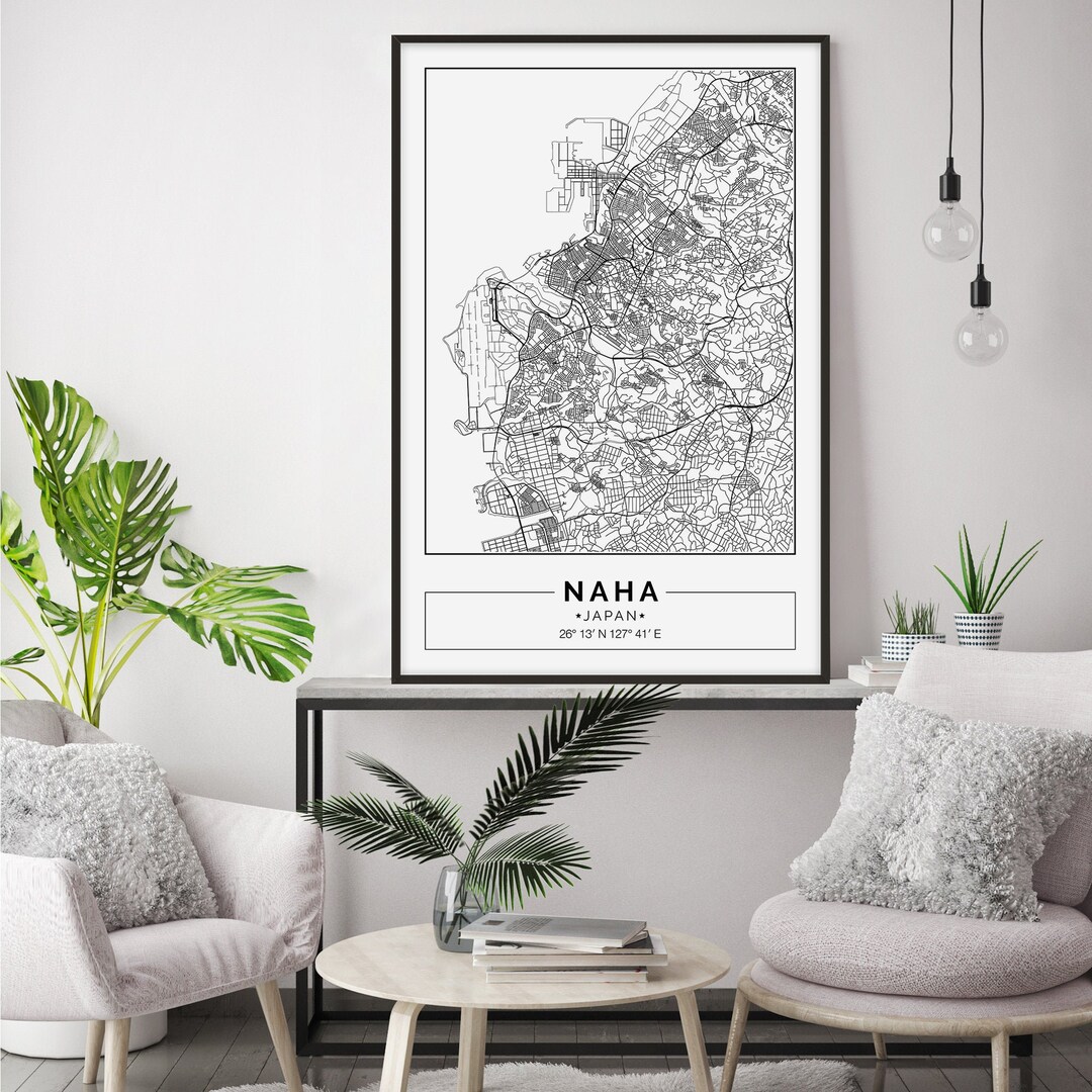Naha Map Print Naha Map Poster Naha Wall Art Naha Japan Art - Etsy