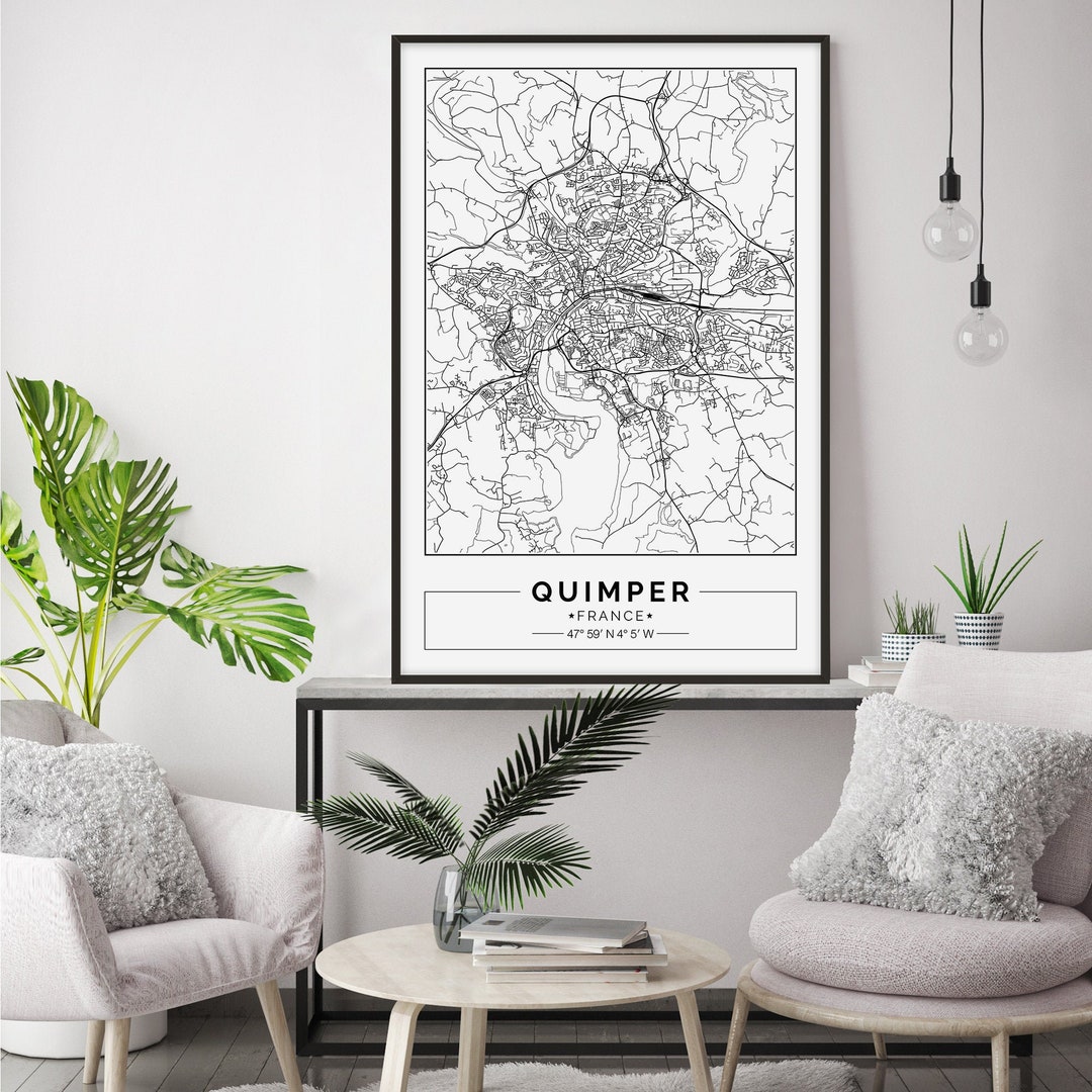 Quimper Map Print Quimper Map Poster Quimper Wall Art - Etsy