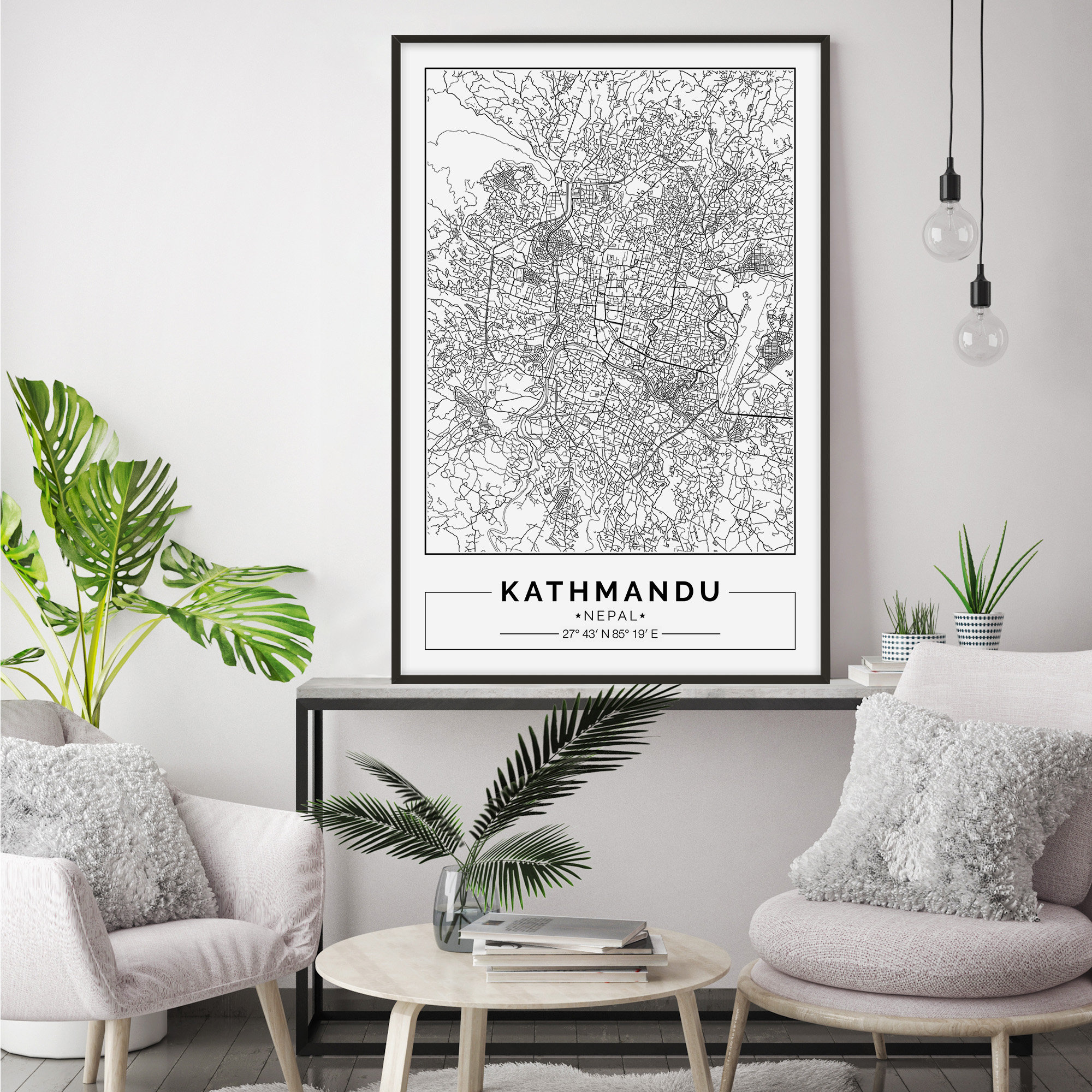 Kathmandu map print Kathmandu map poster Kathmandu wall art | Etsy