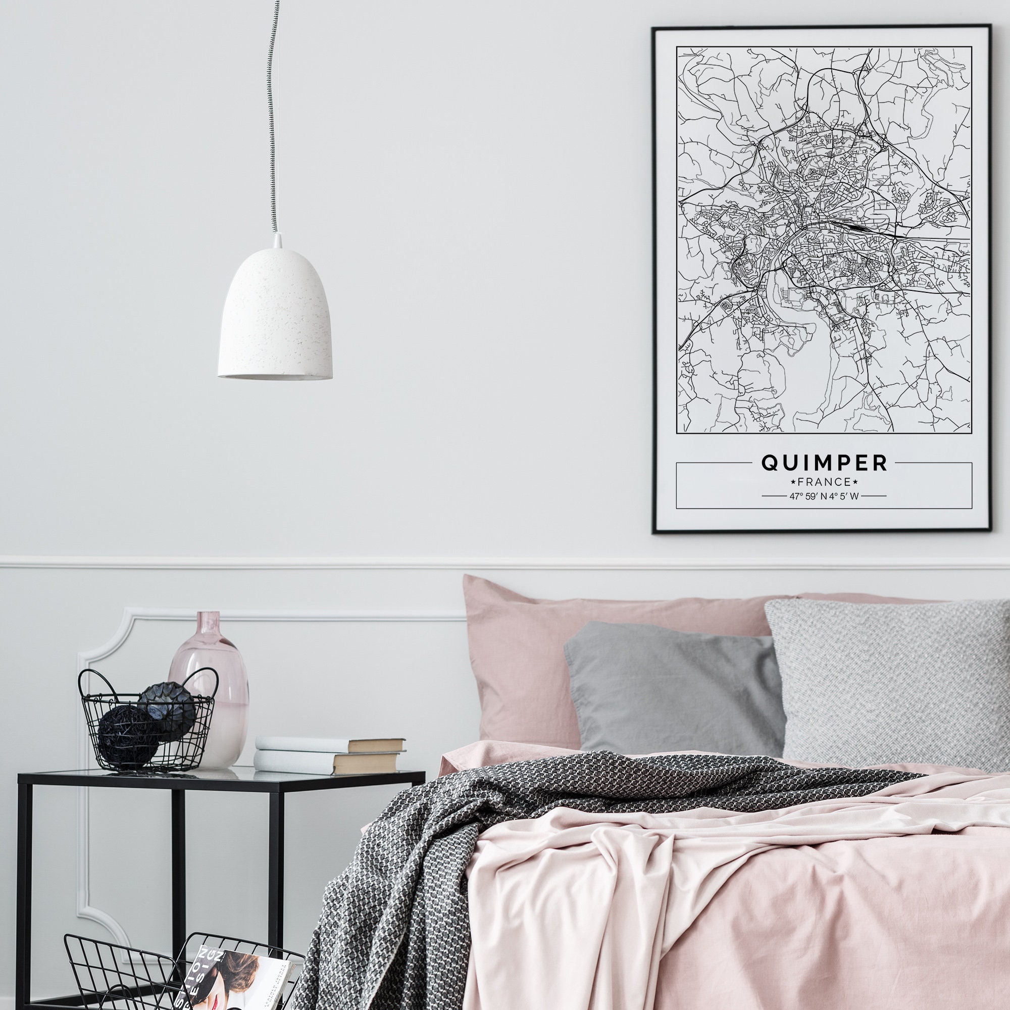 Quimper Map Print Quimper Map Poster Quimper Wall Art - Etsy