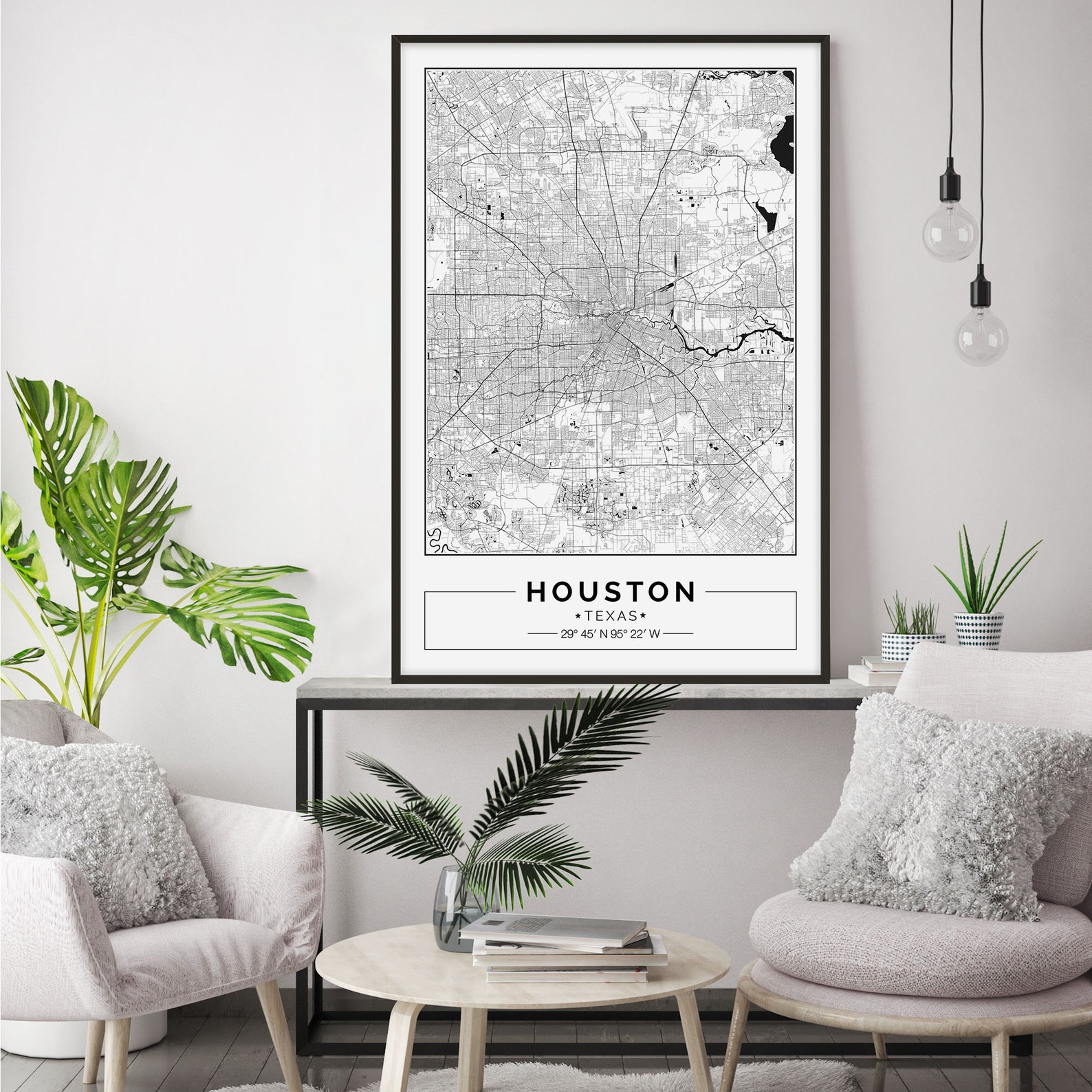 Houston map print Houston map poster Houston wall art | Etsy
