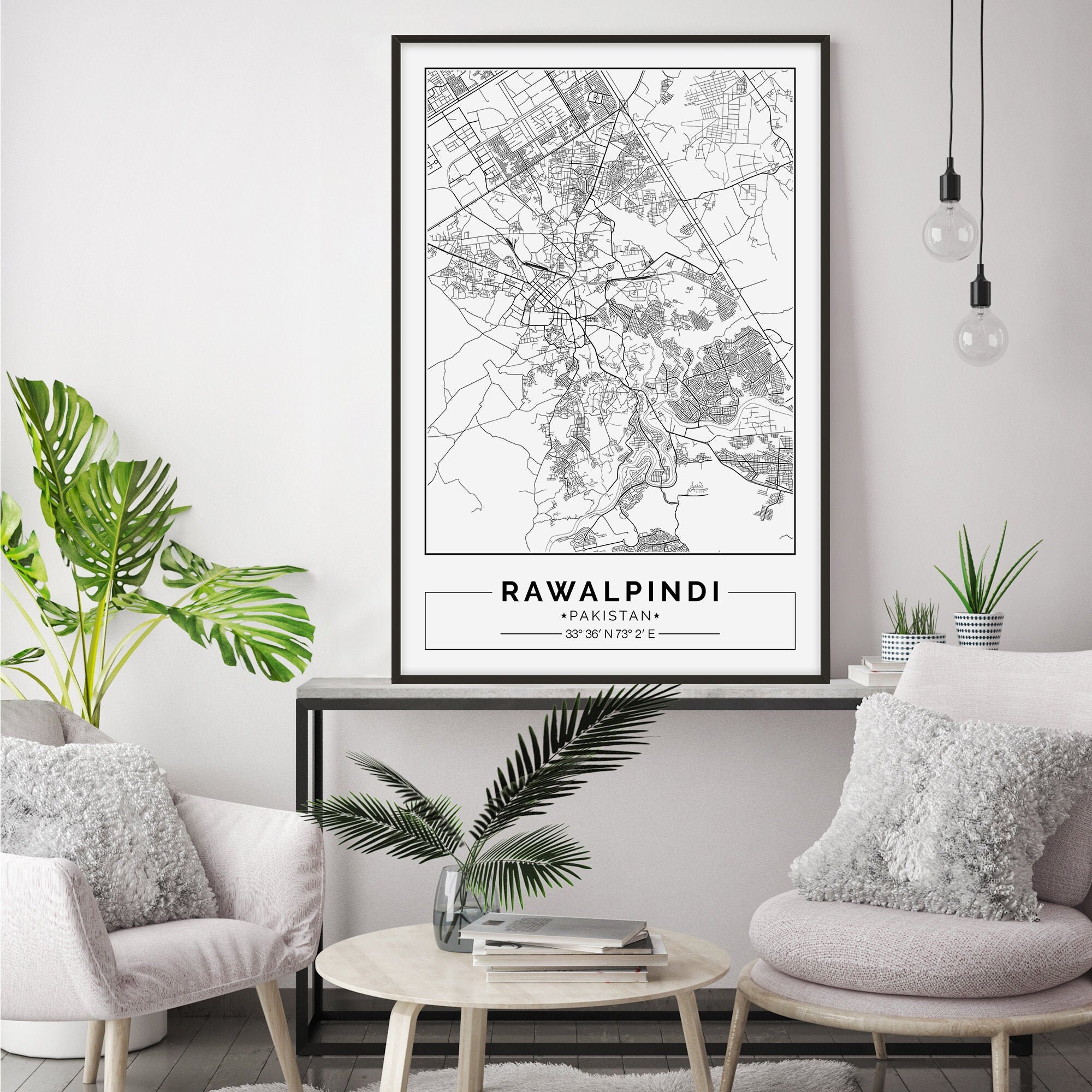 Rawalpindi Map Print Rawalpindi Map Poster Rawalpindi Wall | Etsy
