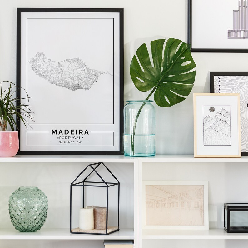 Madeira Map Print Madeira Map Poster Madeira Wall Art | Etsy