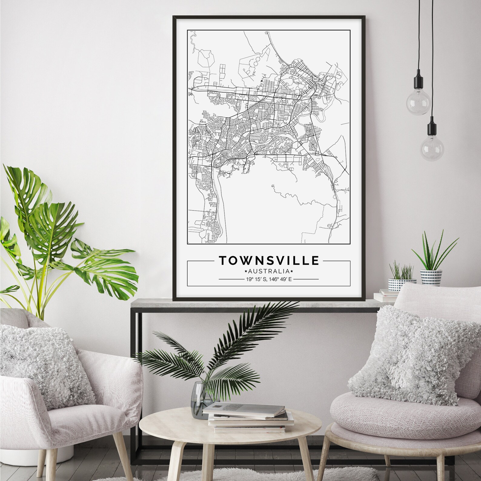 Townsville Map Print Townsville Map Poster Townsville Wall - Etsy