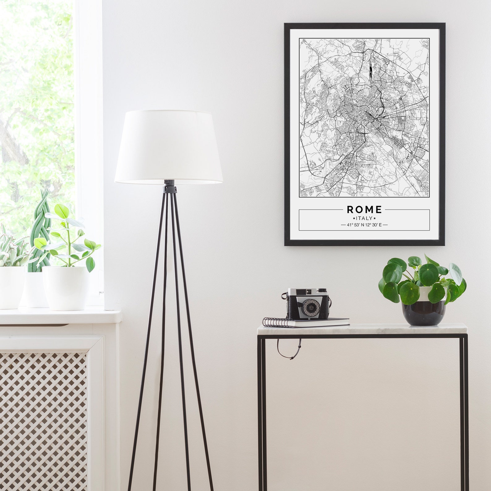 Rome Map Print Rome Map Poster Rome Wall Art Rome Italy Art - Etsy