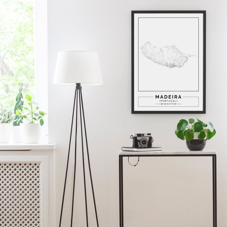 Madeira Map Print Madeira Map Poster Madeira Wall Art | Etsy