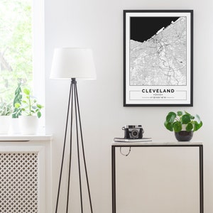 Cleveland Map Print Cleveland Map Poster Cleveland Wall Art - Etsy