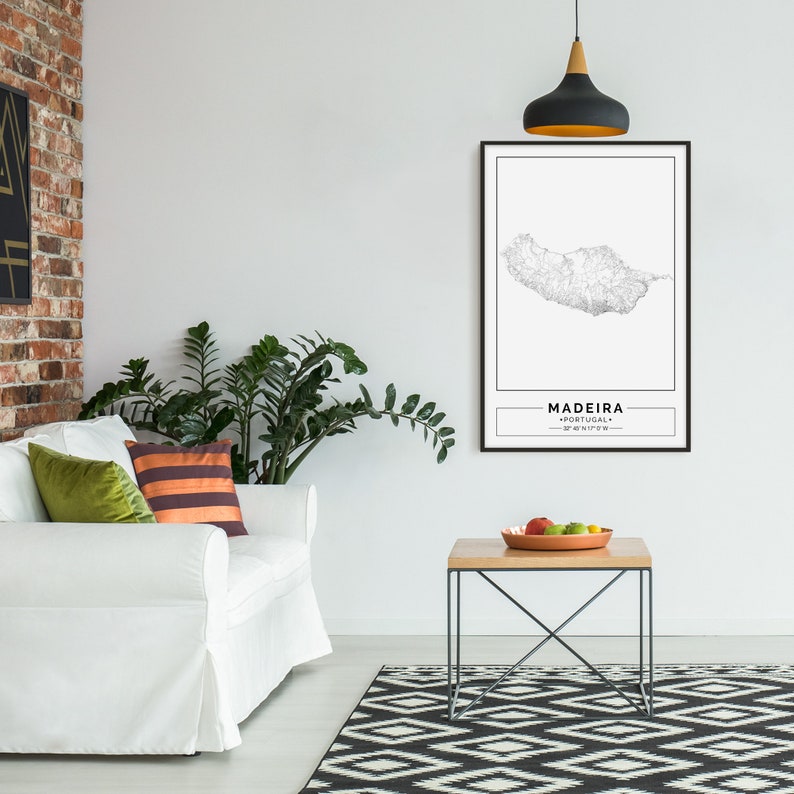 Madeira Map Print Madeira Map Poster Madeira Wall Art | Etsy