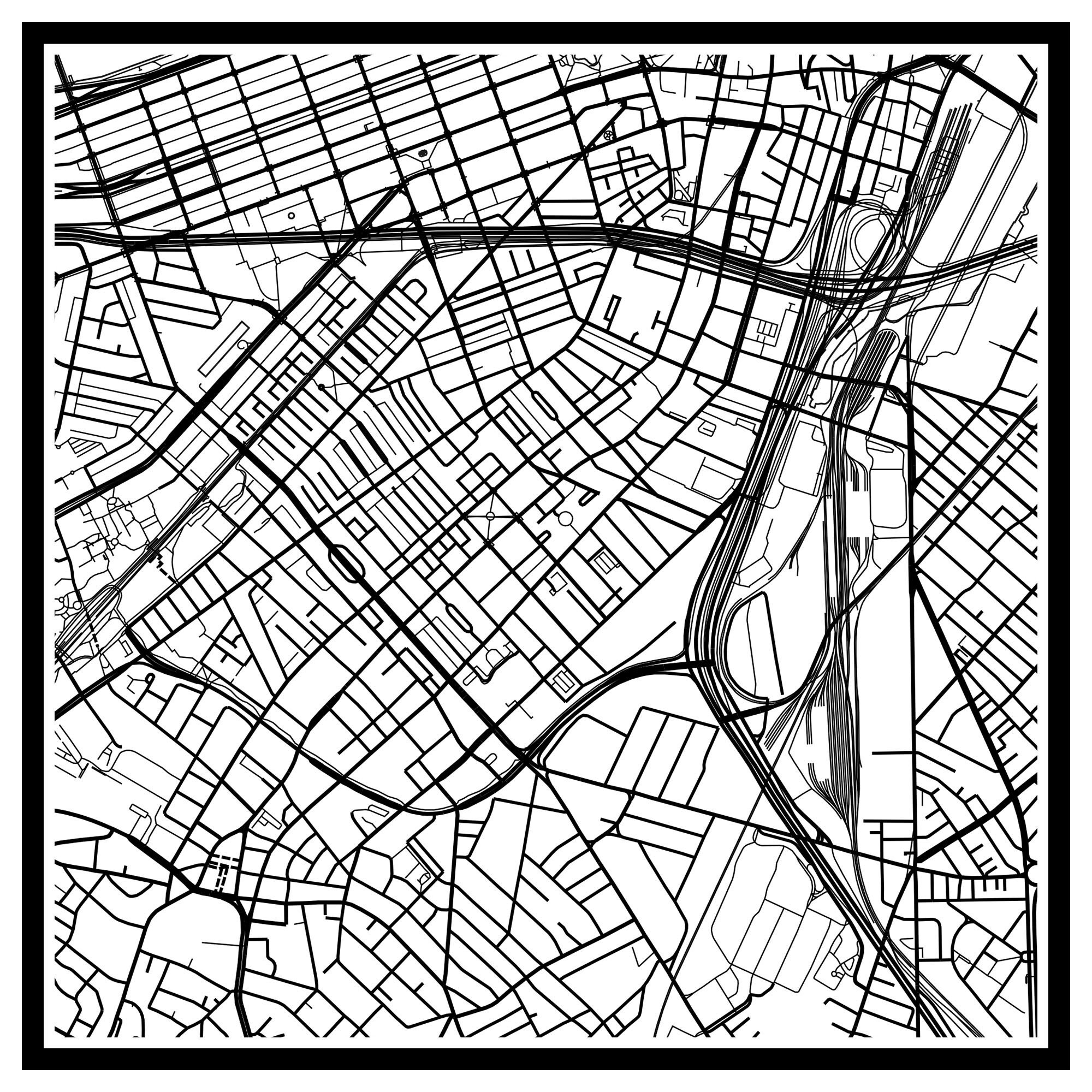 Boston Map Print Boston Map Poster Boston Wall Art Boston - Etsy