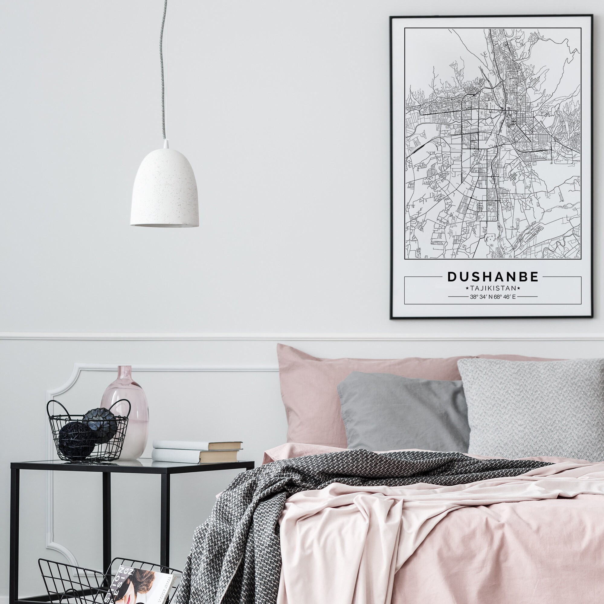 Dushanbe Map Print Dushanbe Map Poster Dushanbe Wall Art | Etsy