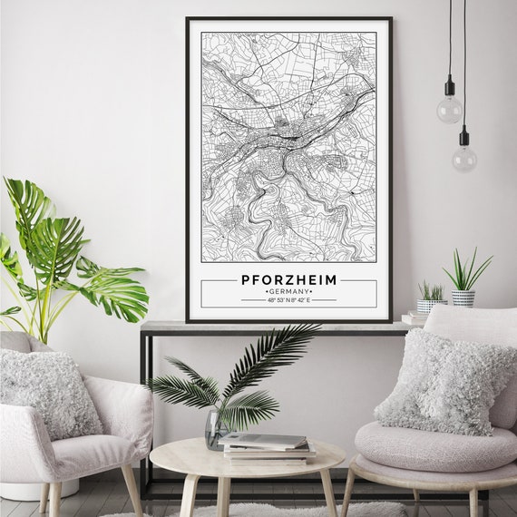 Pforzheim Map Print Pforzheim Map Poster Pforzheim Wall Art | Etsy