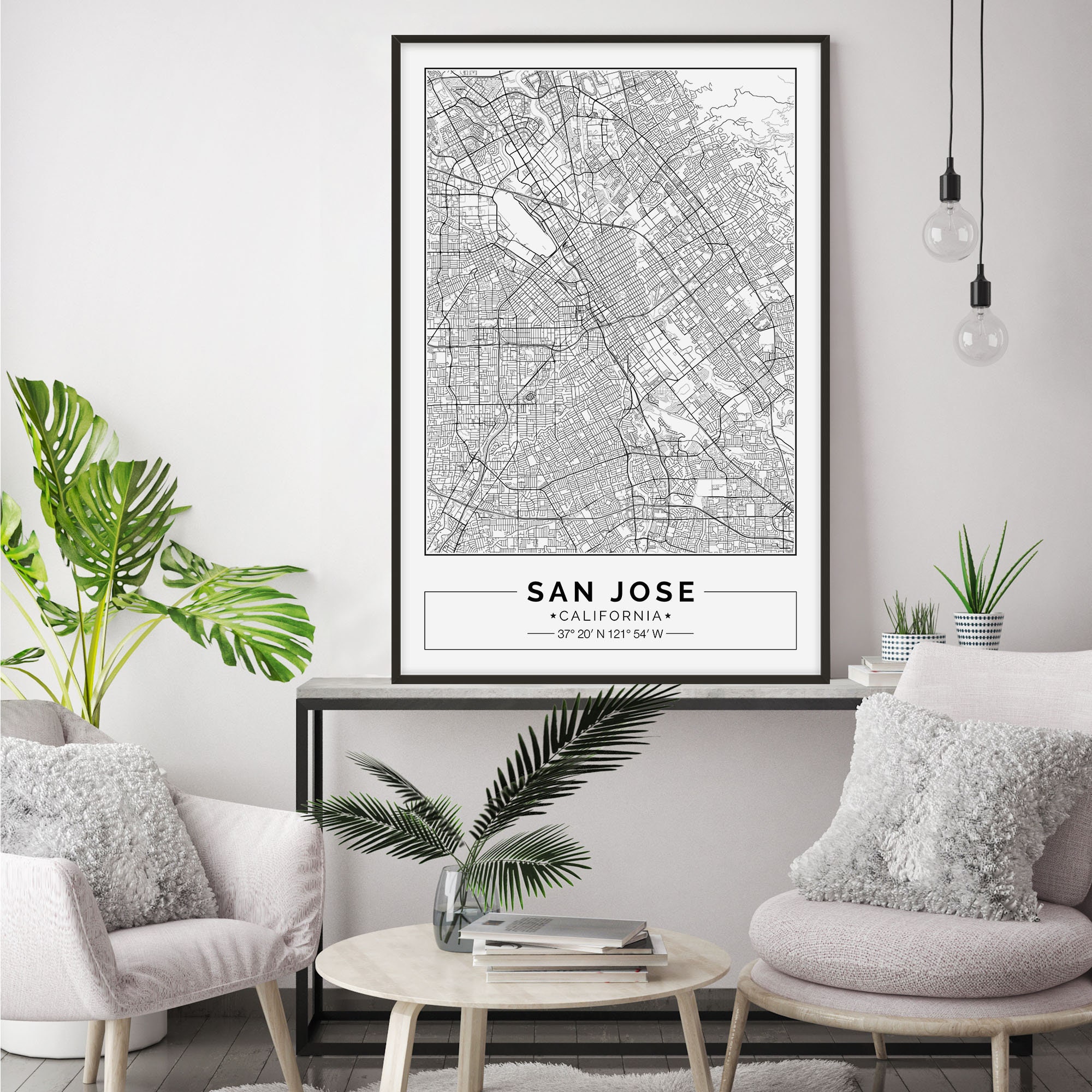 San Jose map print San Jose map poster San Jose wall art | Etsy
