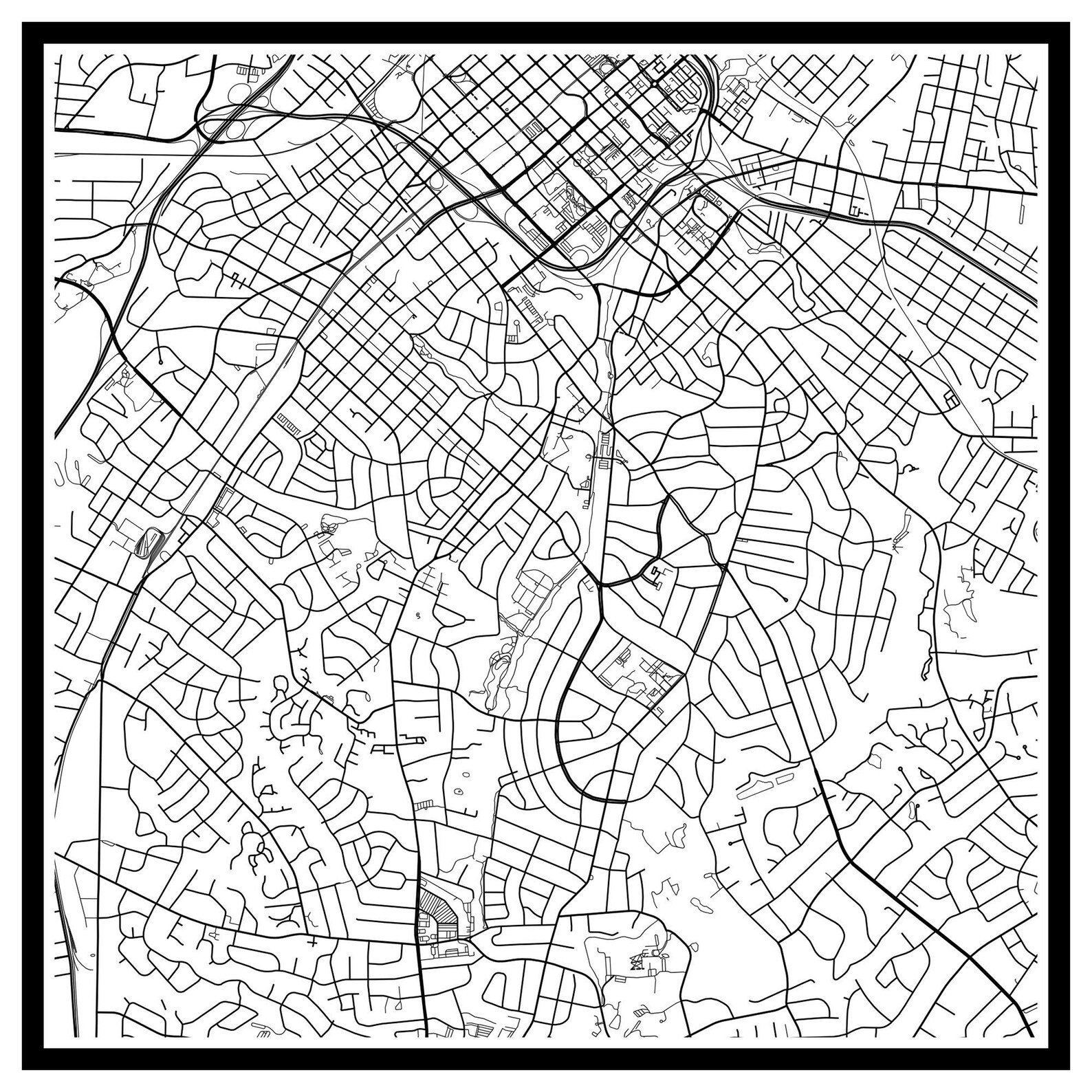 Charlotte Map Print Charlotte Map Poster Charlotte Wall Art - Etsy