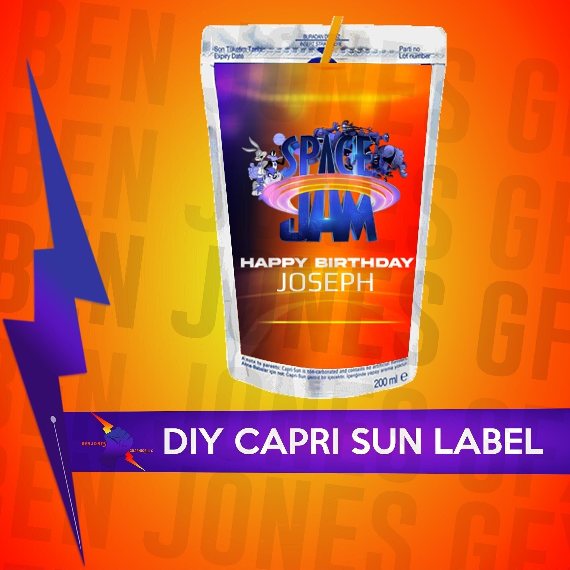 Stationery Paper Label Design Do It Yourself DIY Party Favor Space Jam ...