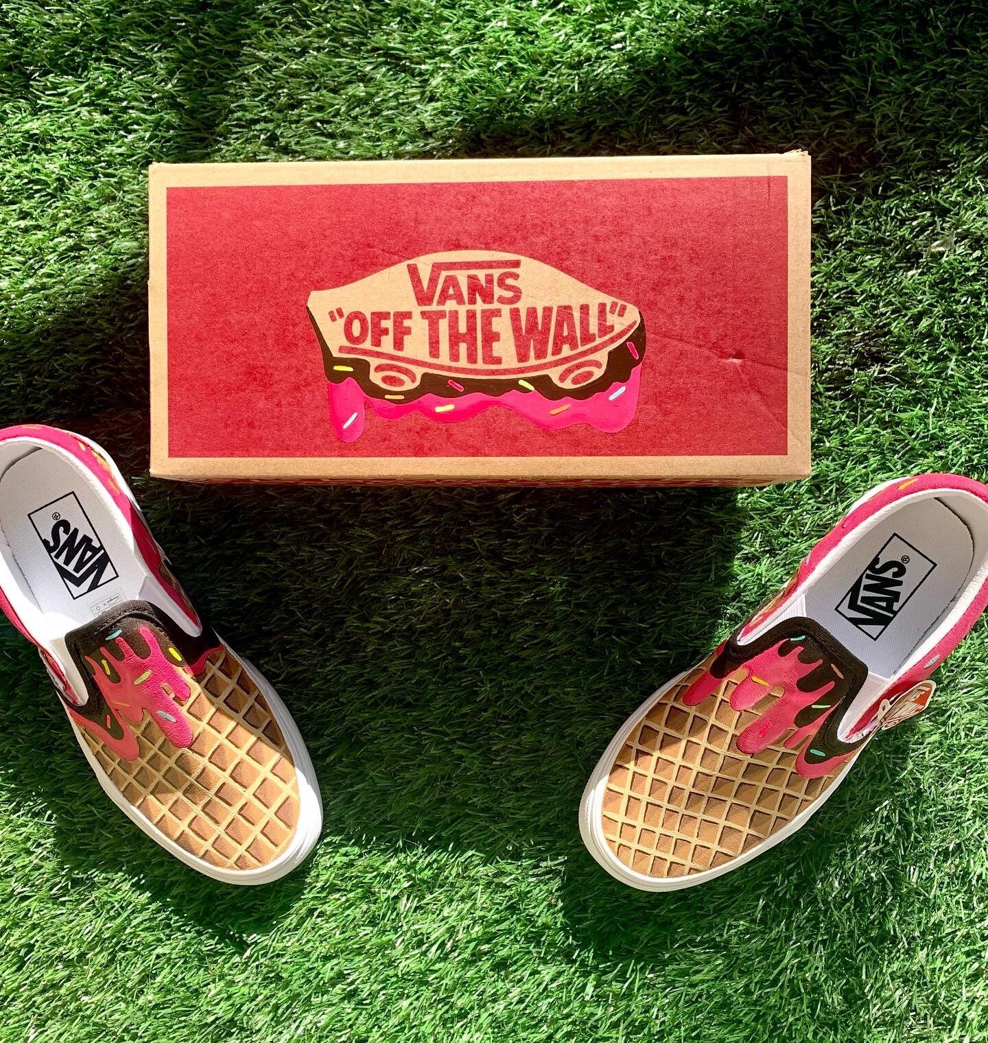 Ice Cream Cone Hand Painted Shoes Custom Vans - Etsy