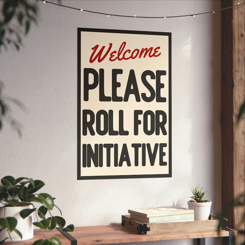 Dnd Poster Dnd Wall Art Room Decor Welcome Sign Dnd Party Dnd Game Room ...