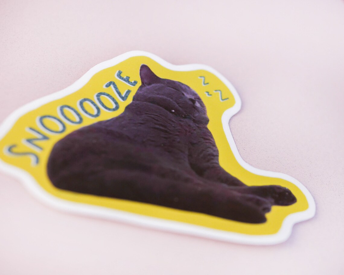 Cat Nap Sticker. Sleepy Cat Sticker. Cat Taking a Nap Sticker. Kitty ...
