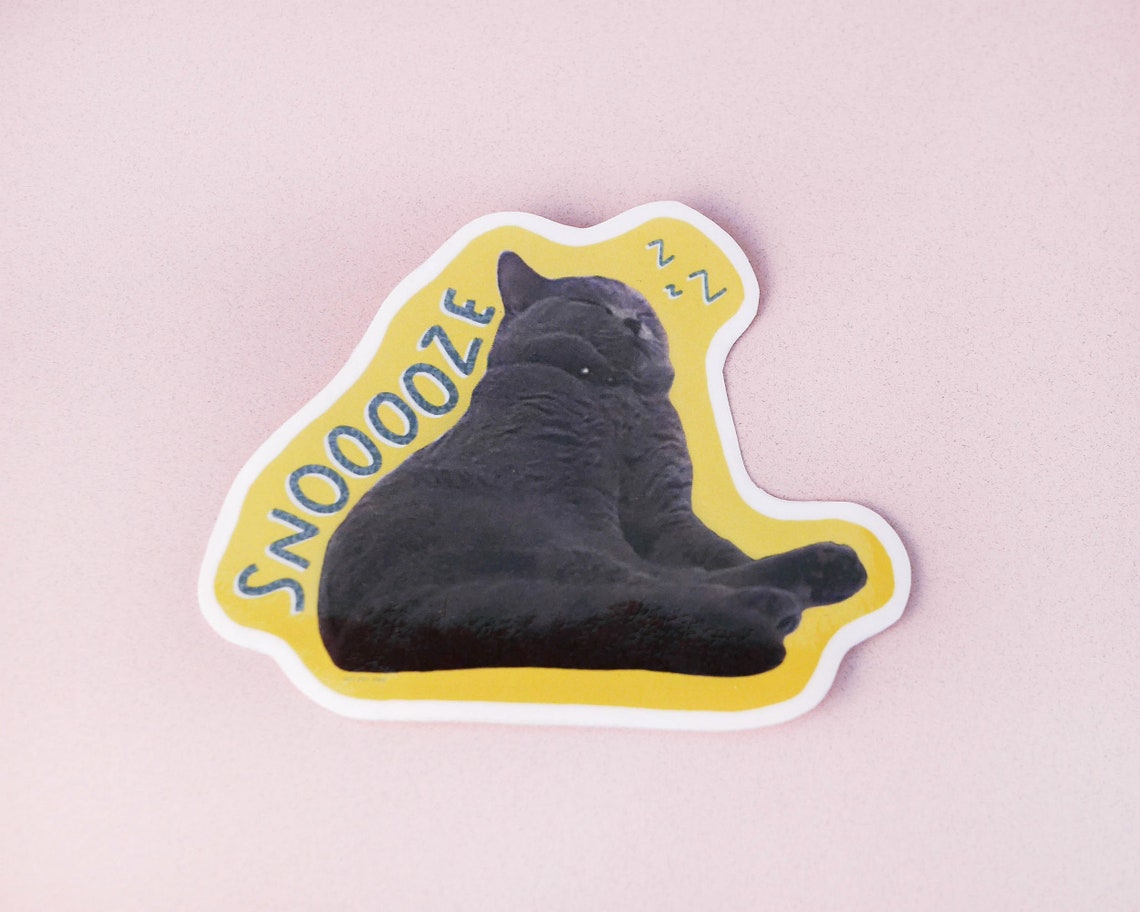 Cat Nap Sticker. Sleepy Cat Sticker. Cat Taking a Nap Sticker. Kitty ...