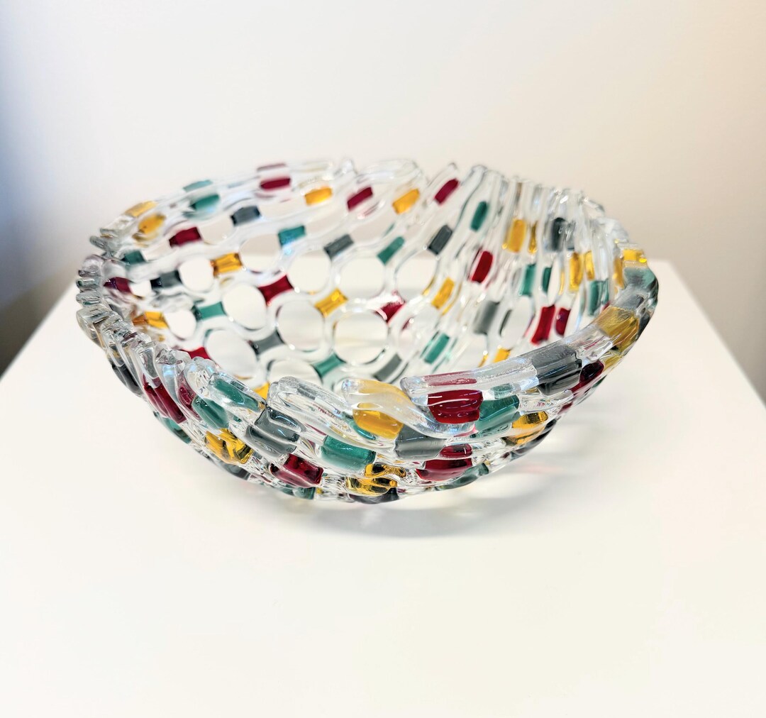 Handmade Fused Glass Sculpture – Art Glass Centerpiece, Modern ...